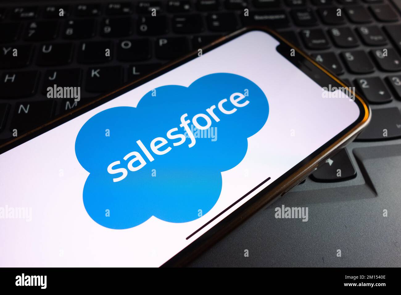 KONSKIE, POLAND - September 17, 2022: Salesforce logo displayed on ...