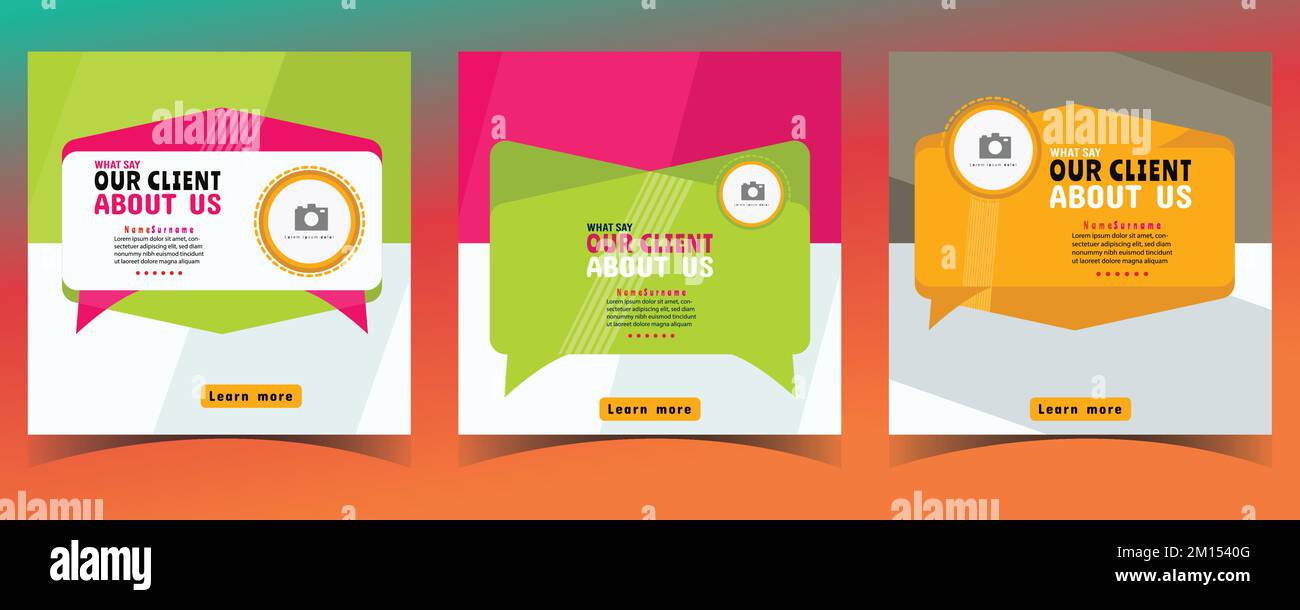 Modern and creative client testimonial social media post design ...