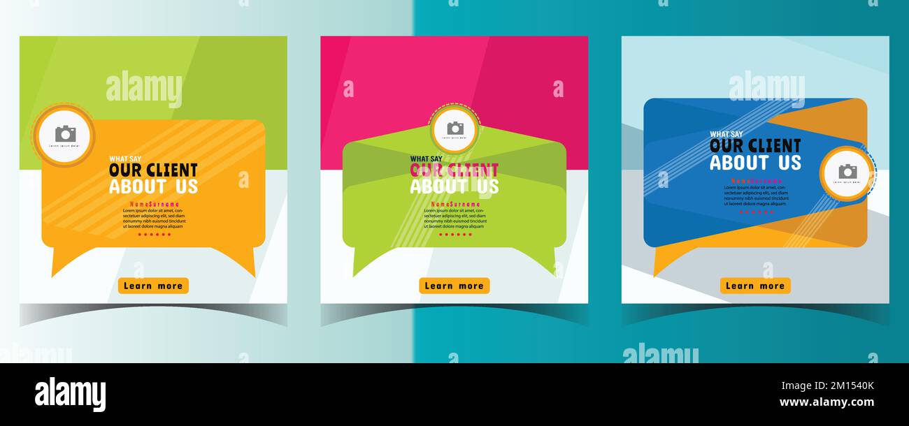 Modern and creative client testimonial social media post design ...