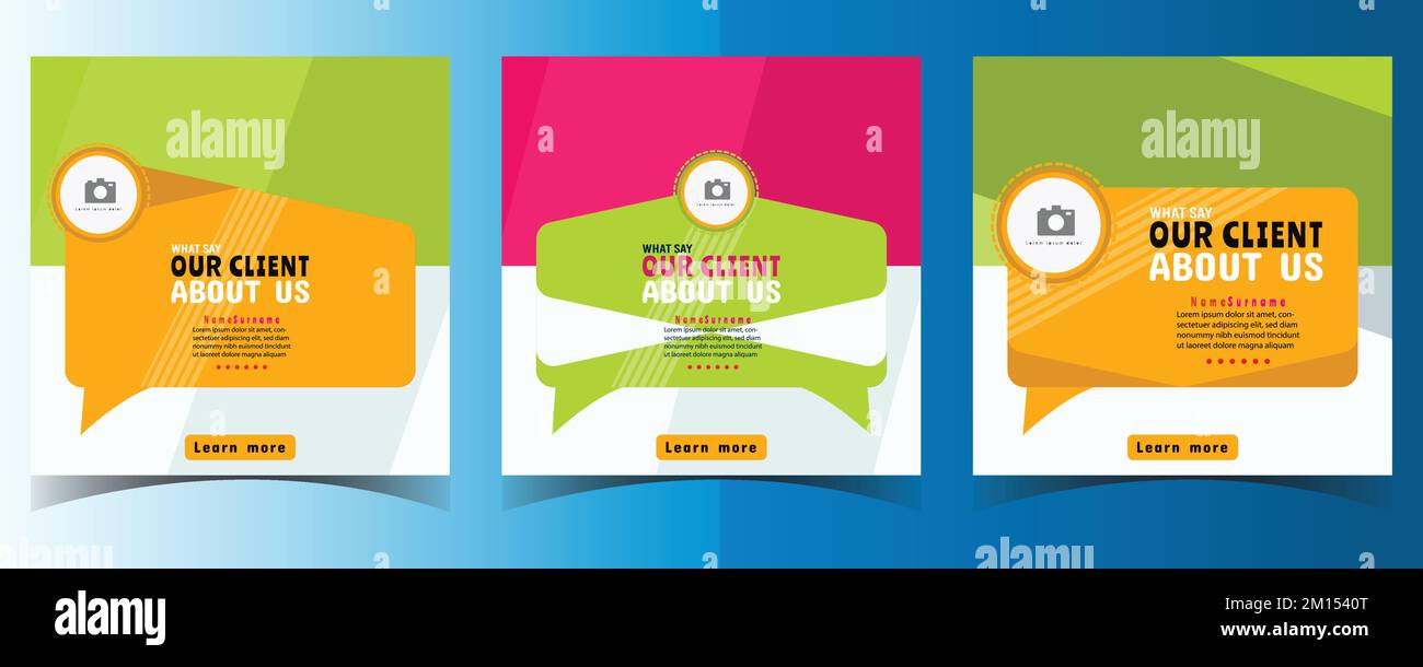 Modern and creative client testimonial social media post design ...