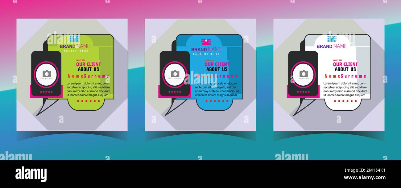 Modern and creative client testimonial social media post design ...