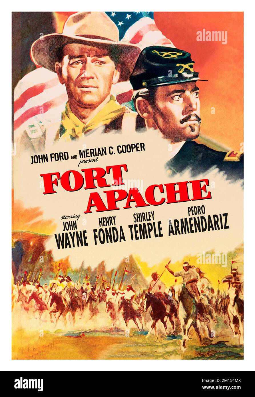 JOHN WAYNE and HENRY FONDA in FORT APACHE (1948), directed by JOHN FORD. Credit: RKO RADIO ...