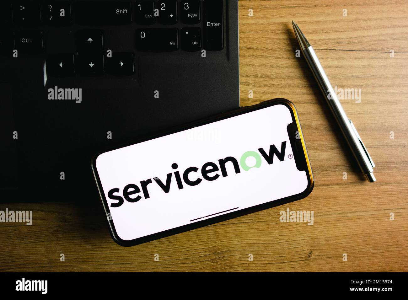 KONSKIE, POLAND - September 17, 2022: ServiceNow logo displayed on ...
