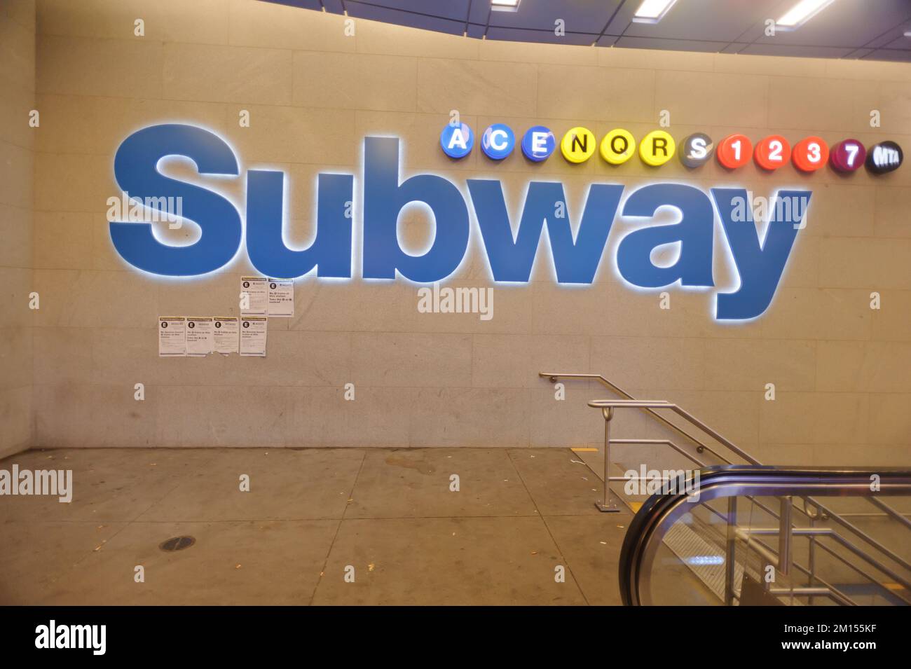 Subway entrance in Times Square, New York City Stock Photo - Alamy