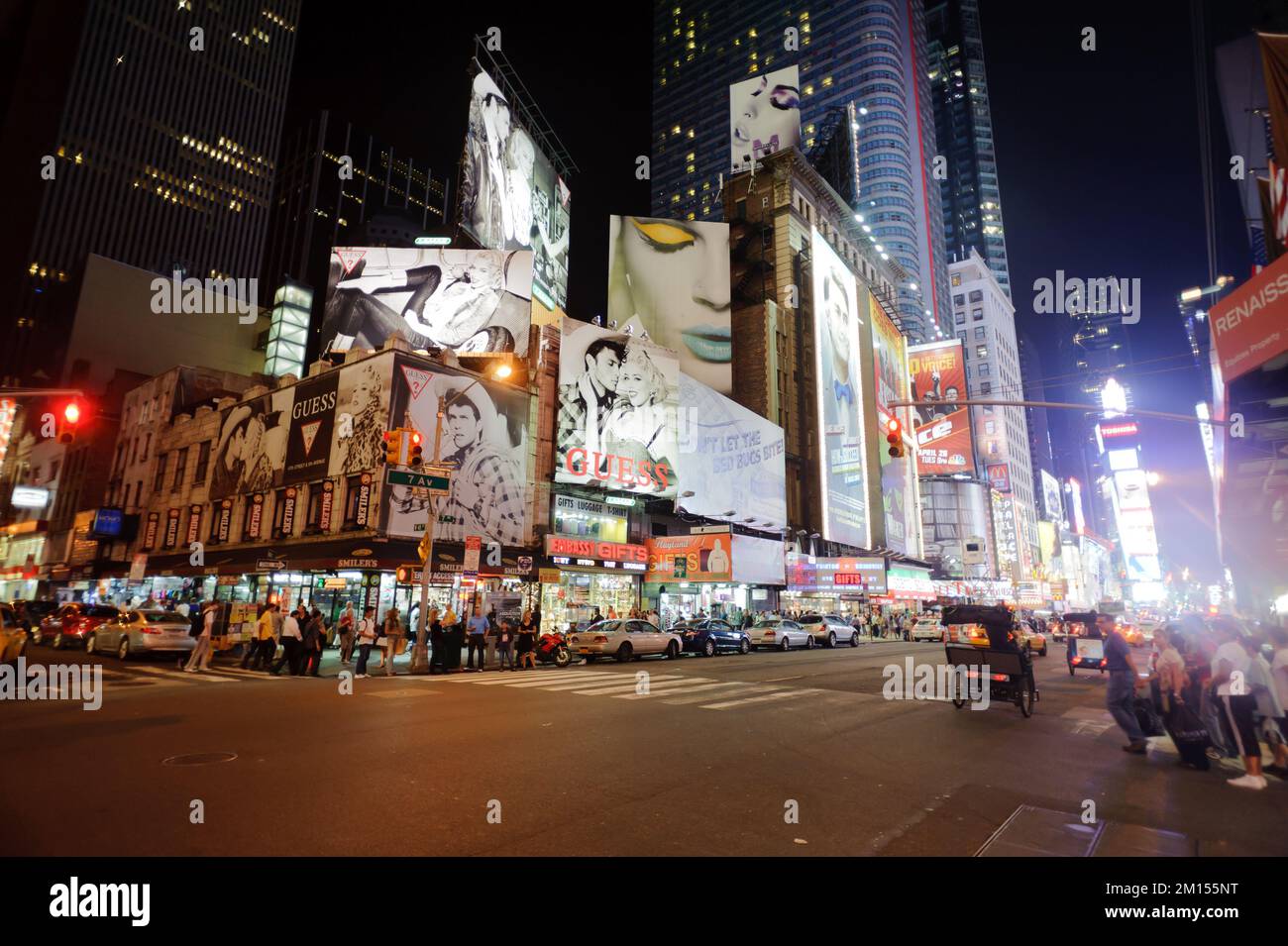 NEW YORK - SEPTEMBER 25: area near Times Square at night on September ...