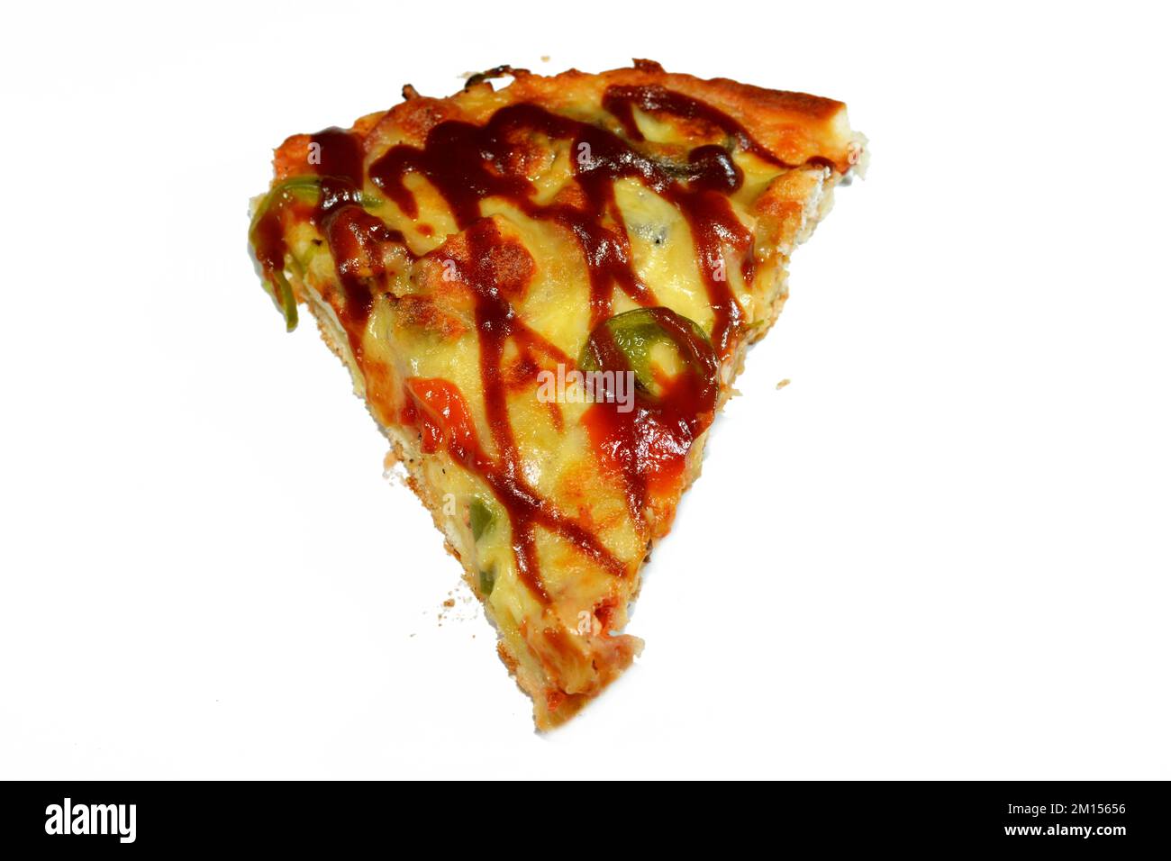 Chicken barbecue pizza with toppings of pieces of chicken, salami ...