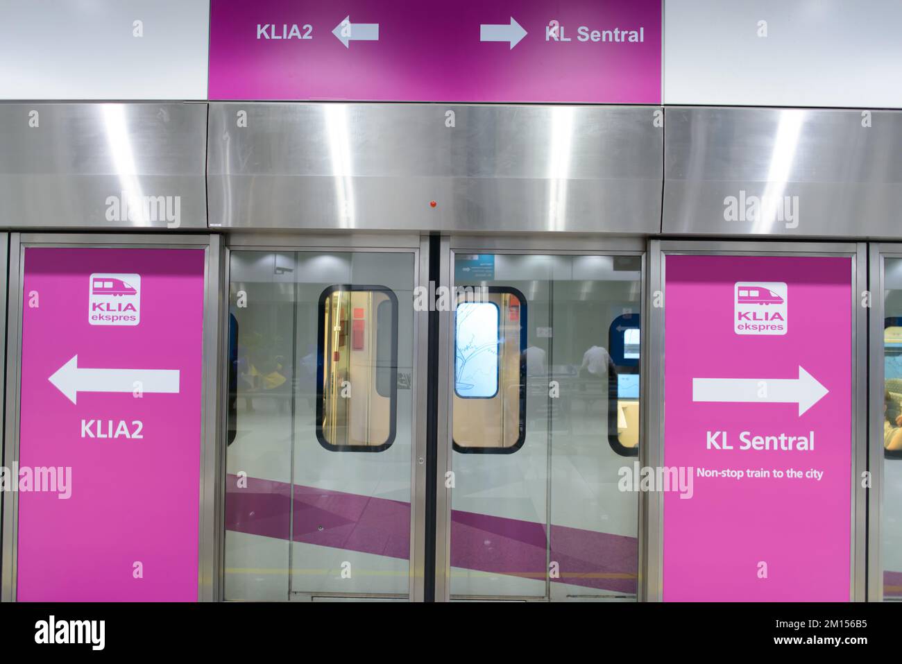 KUALA-LUMPUR - MAY 06: KLIA Ekspres interior on May 06, 2014 in Kuala ...
