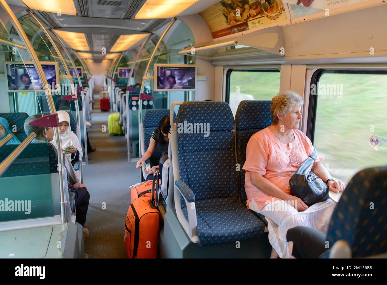 KUALA-LUMPUR - MAY 06: KLIA Ekspres interior on May 06, 2014 in Kuala ...