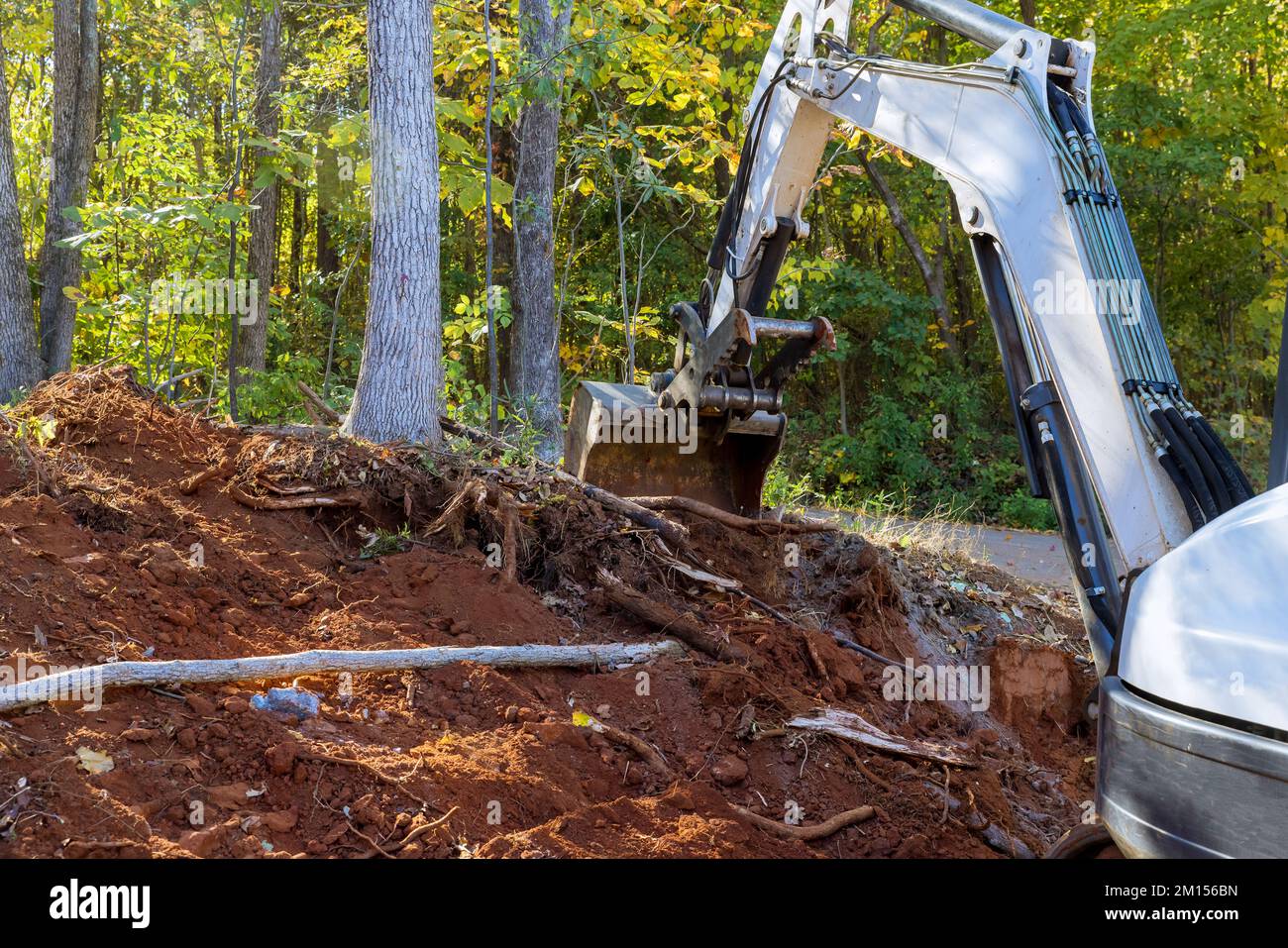 Uprooting trees and preparing land for construction requires use of ...