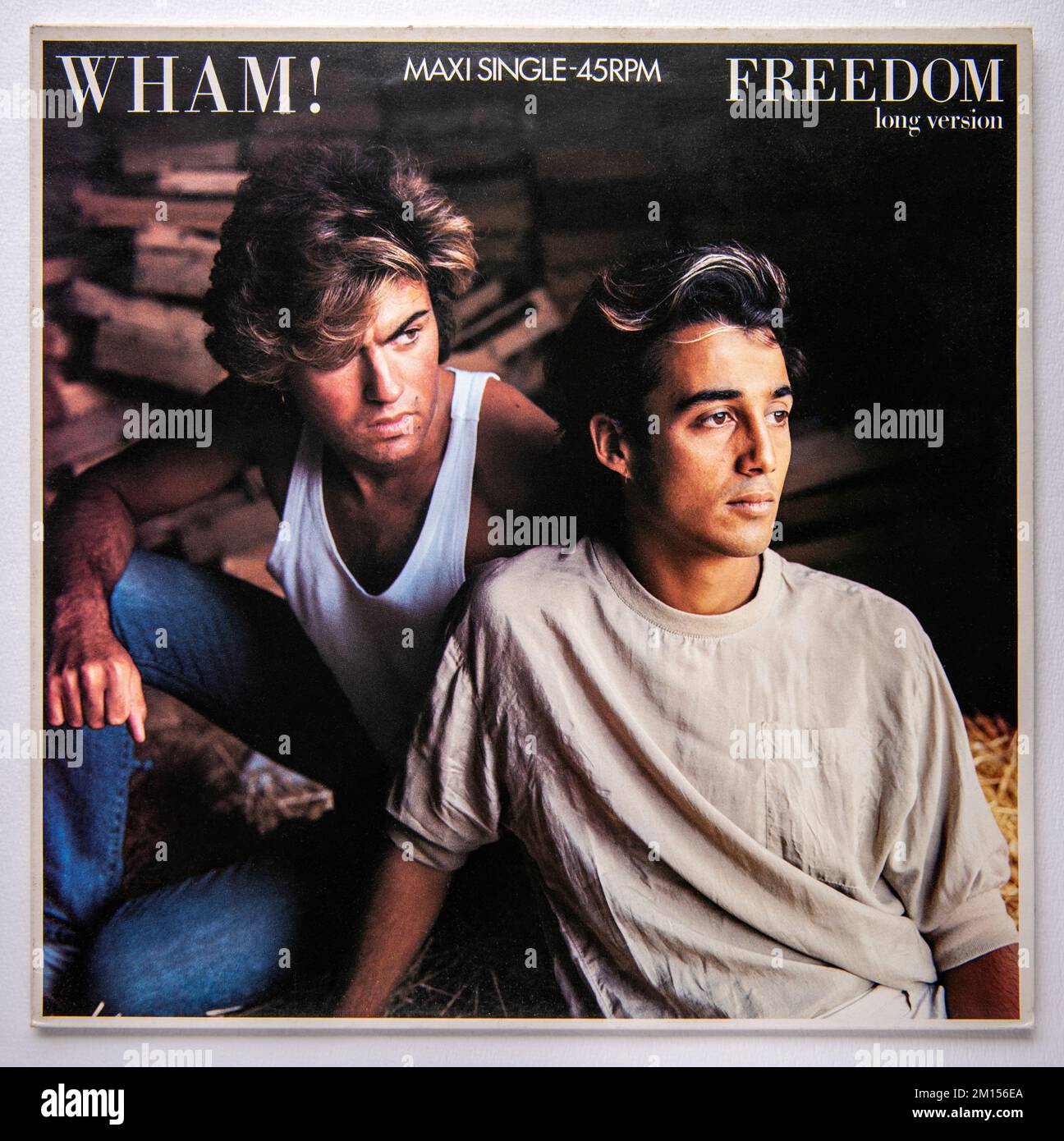 Picture cover of the 12 inch single version of Freedom by Wham!, which ...