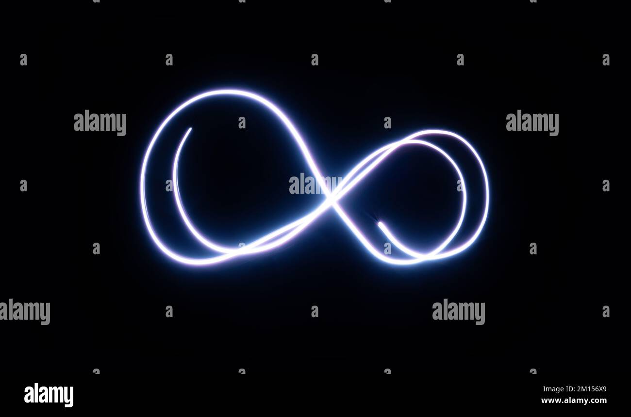 Infinity sign, drawing by light, flash of light in infinity Stock Photo ...