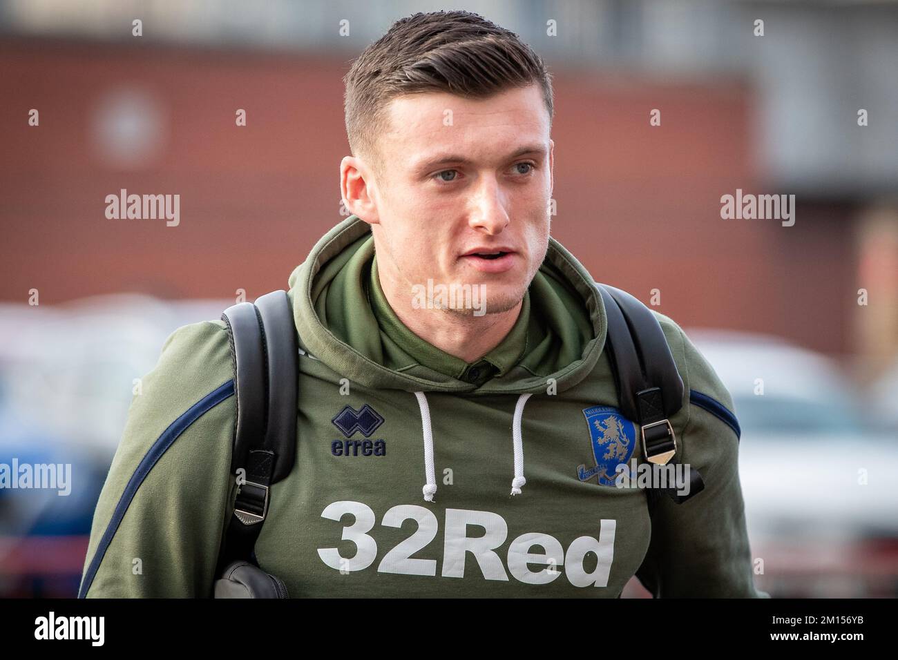 Liam Roberts #23 of Middlesbrough arrives at The Riverside Stadium ...