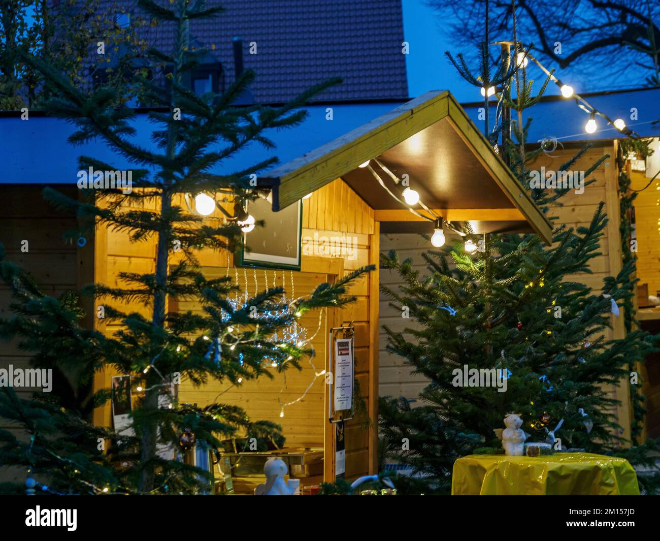 christmas market in a small village in germany Stock Photo - Alamy