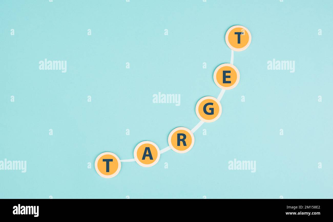 Target in business and finance, coaching concept, progress and ...