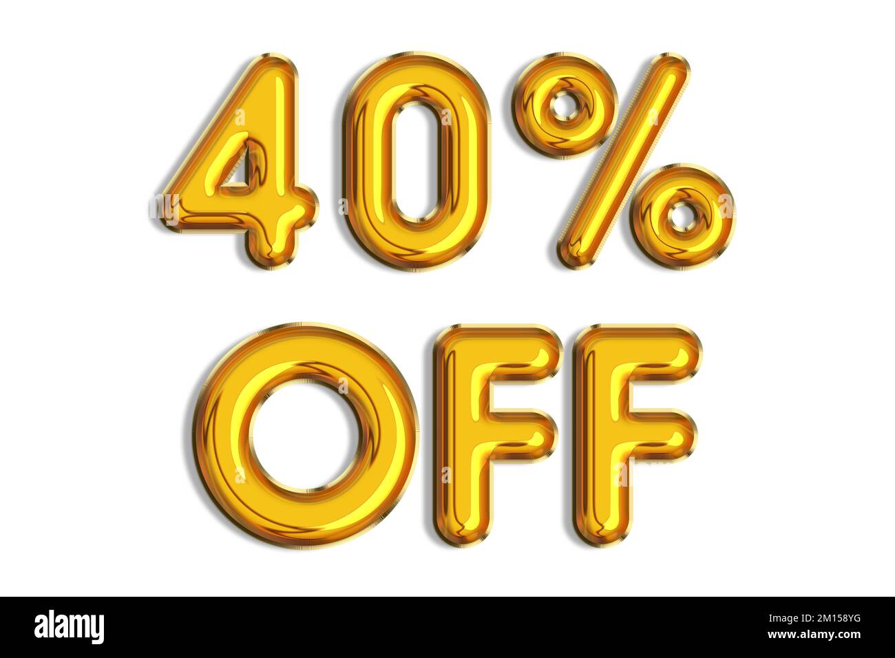 40% off discount promotion sale made of realistic 3d gold helium ...