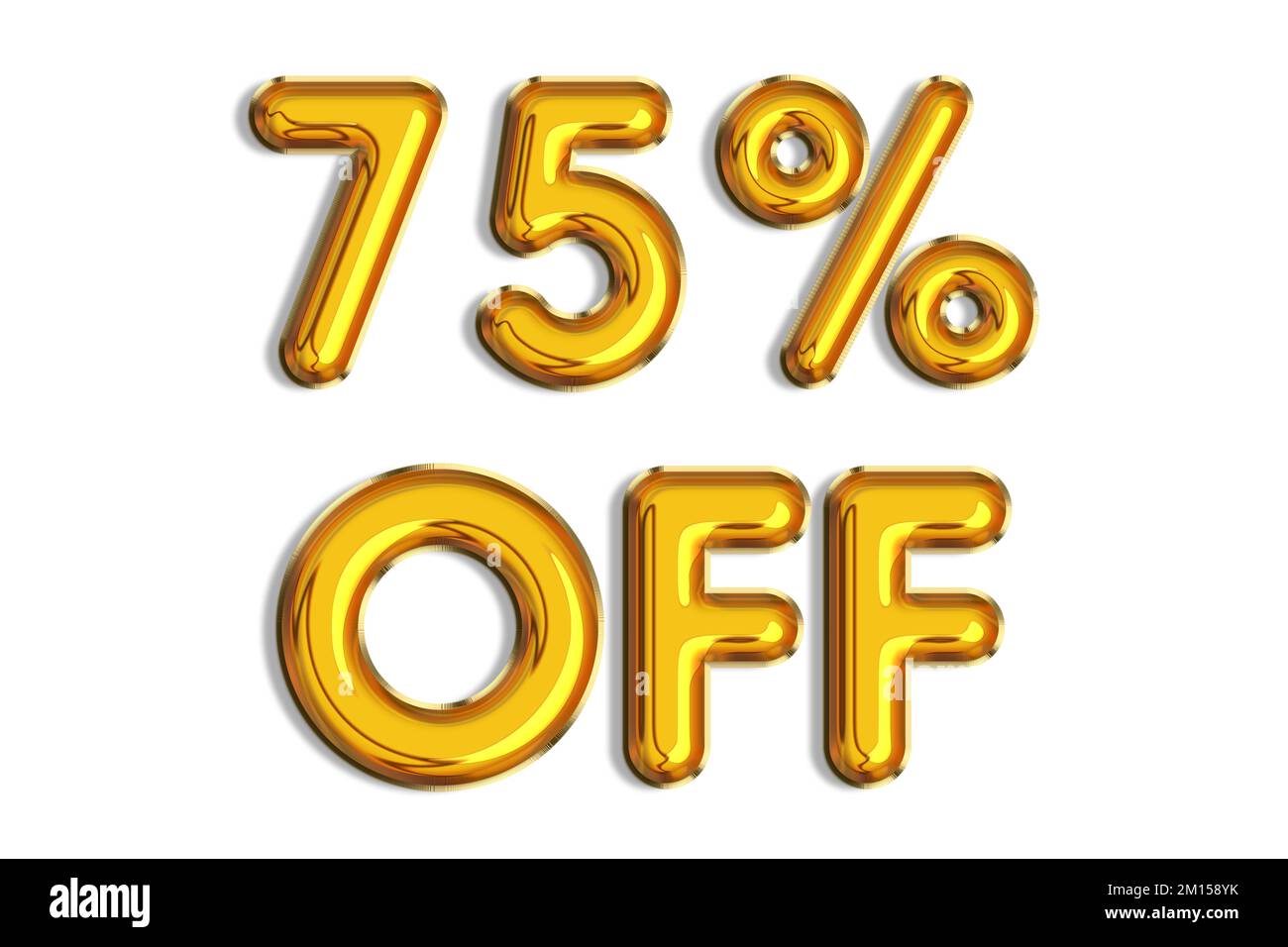 75% off discount promotion sale made of realistic 3d gold helium ...