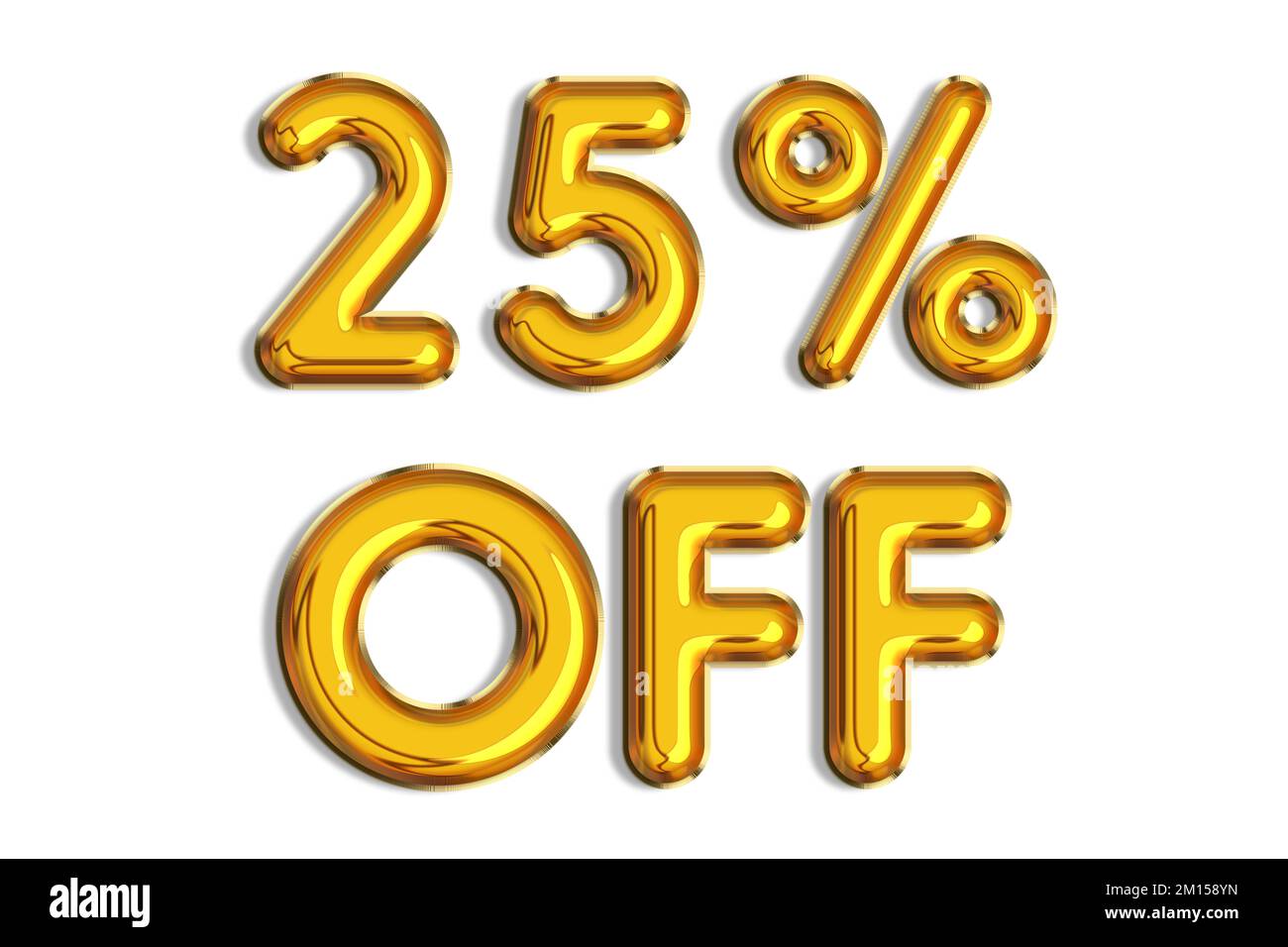 25% off discount promotion sale made of realistic 3d gold helium ...