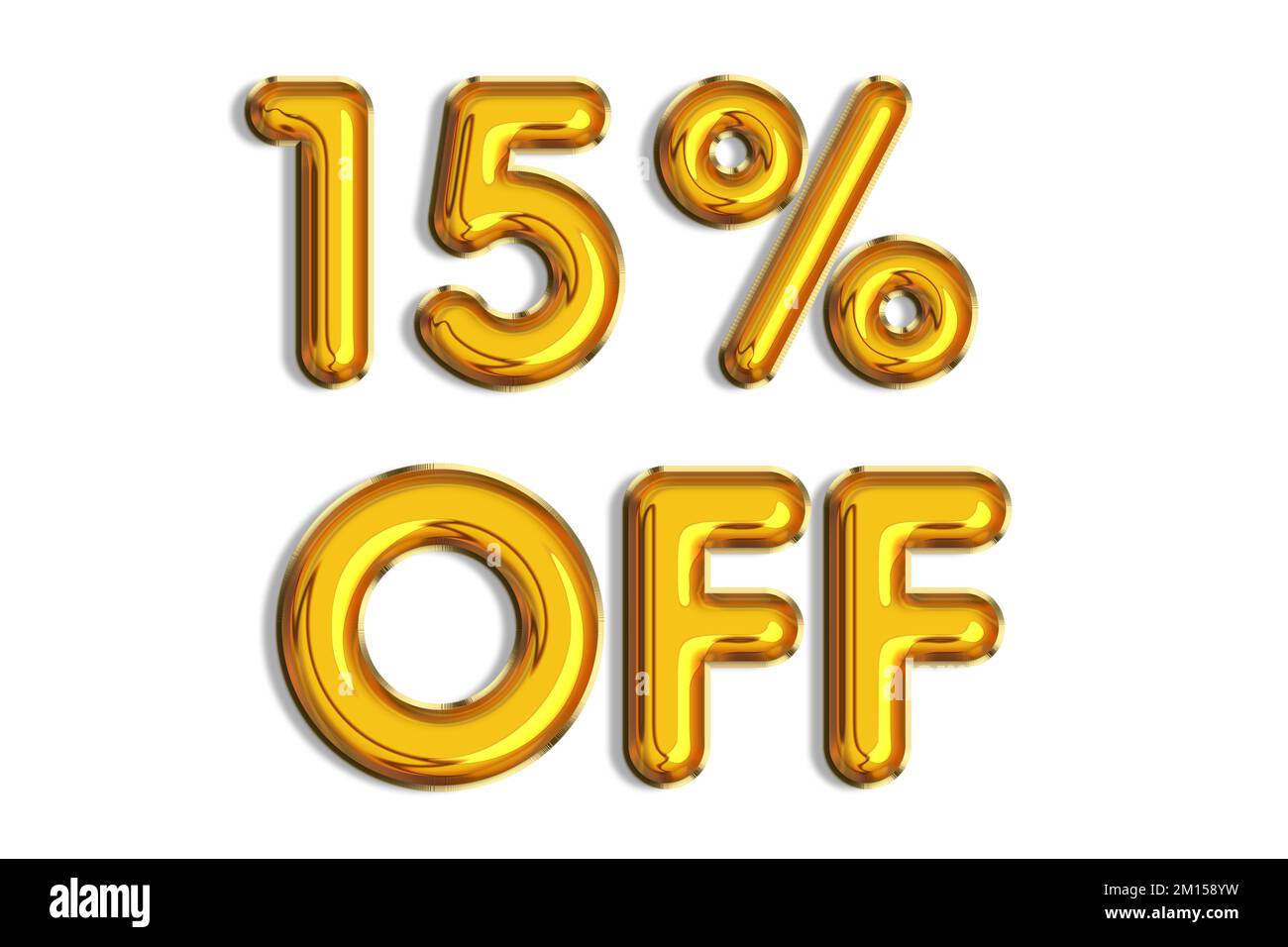 15% off discount promotion sale made of realistic 3d gold helium ...