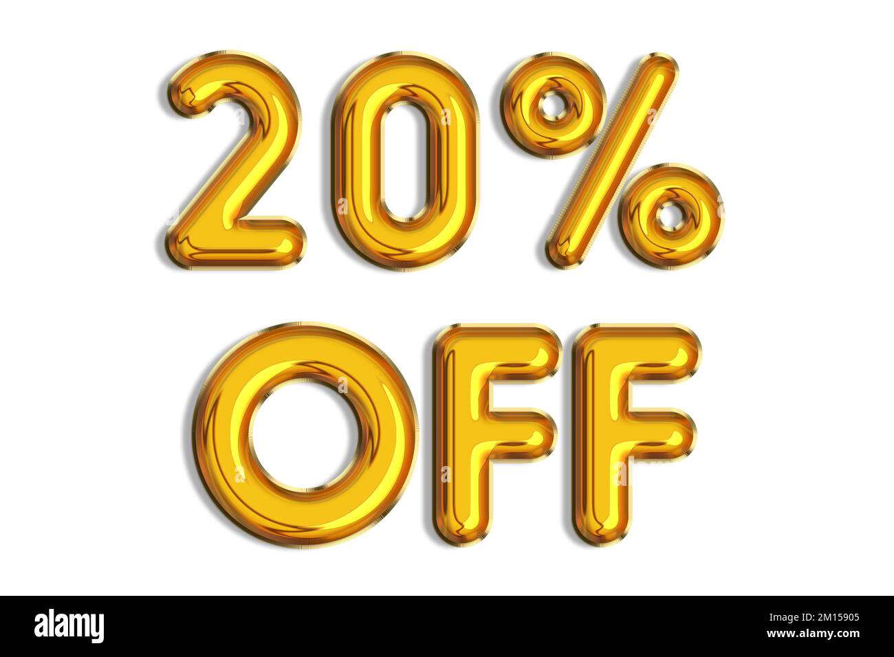 20% off discount promotion sale made of realistic 3d gold helium ...