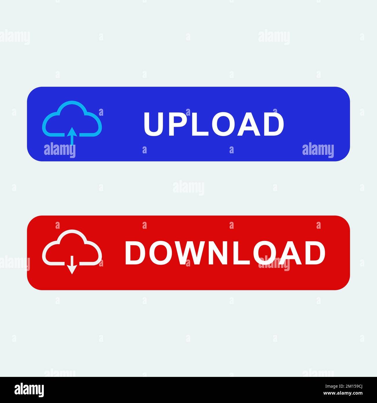 A pack of download and upload button icons on the white background ...