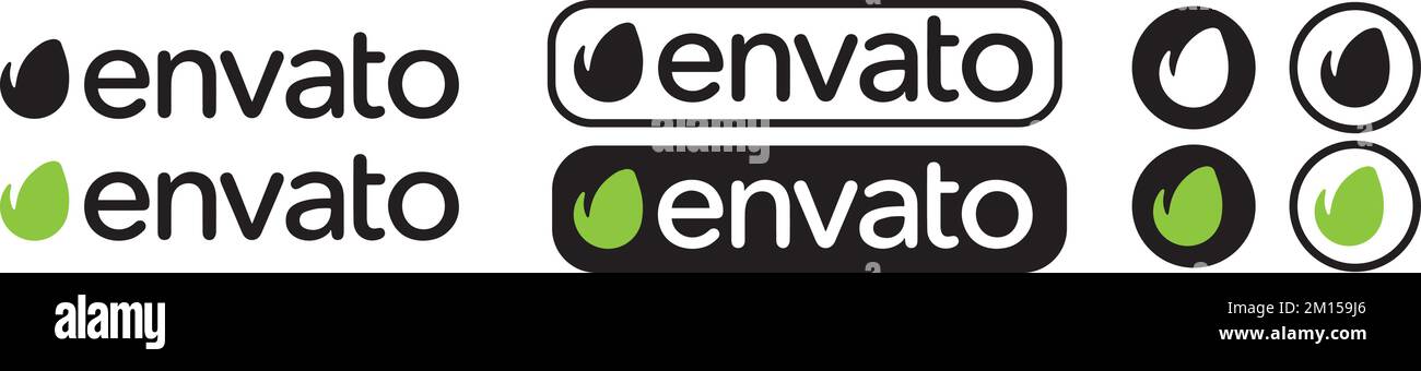 A digital illustration of a set of envato logo designs Stock Vector ...