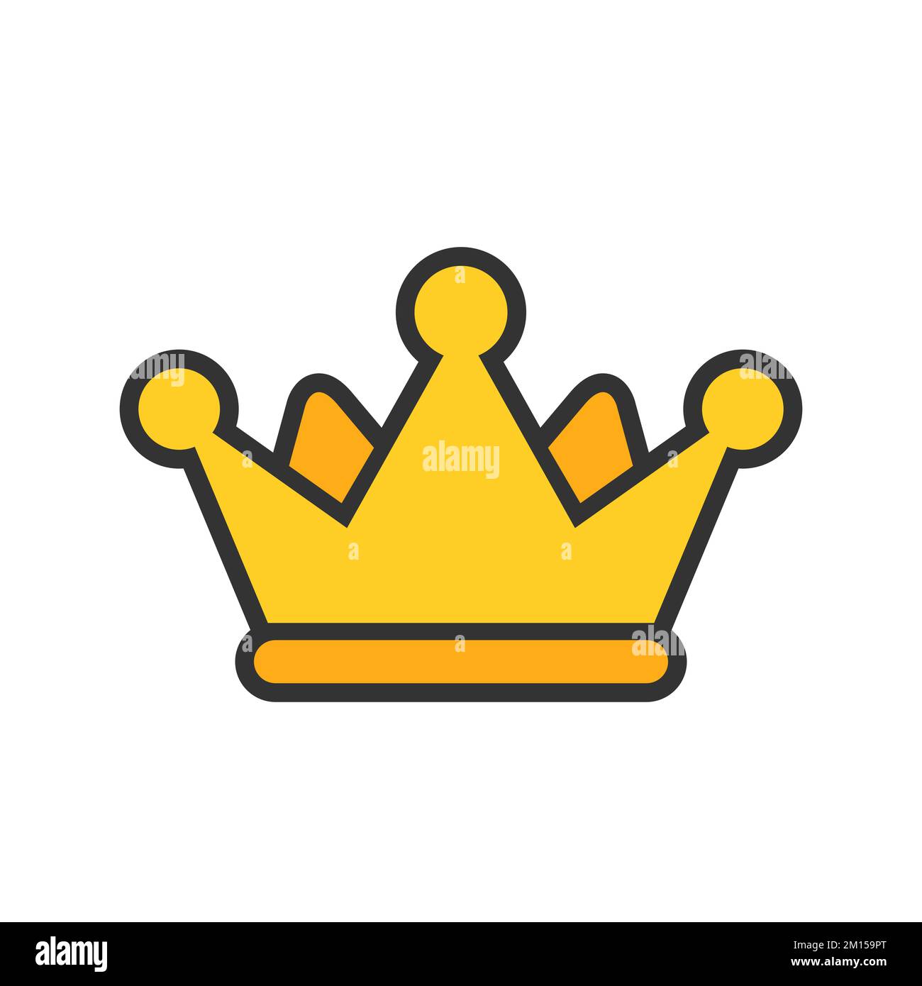 Golden crown Icon with bold outlines style isolated on white background ...