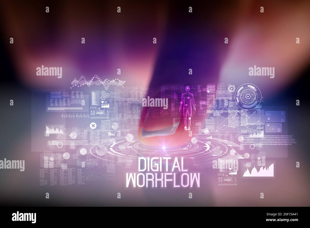 Finger touching tablet with web technology icons concept Stock Photo ...