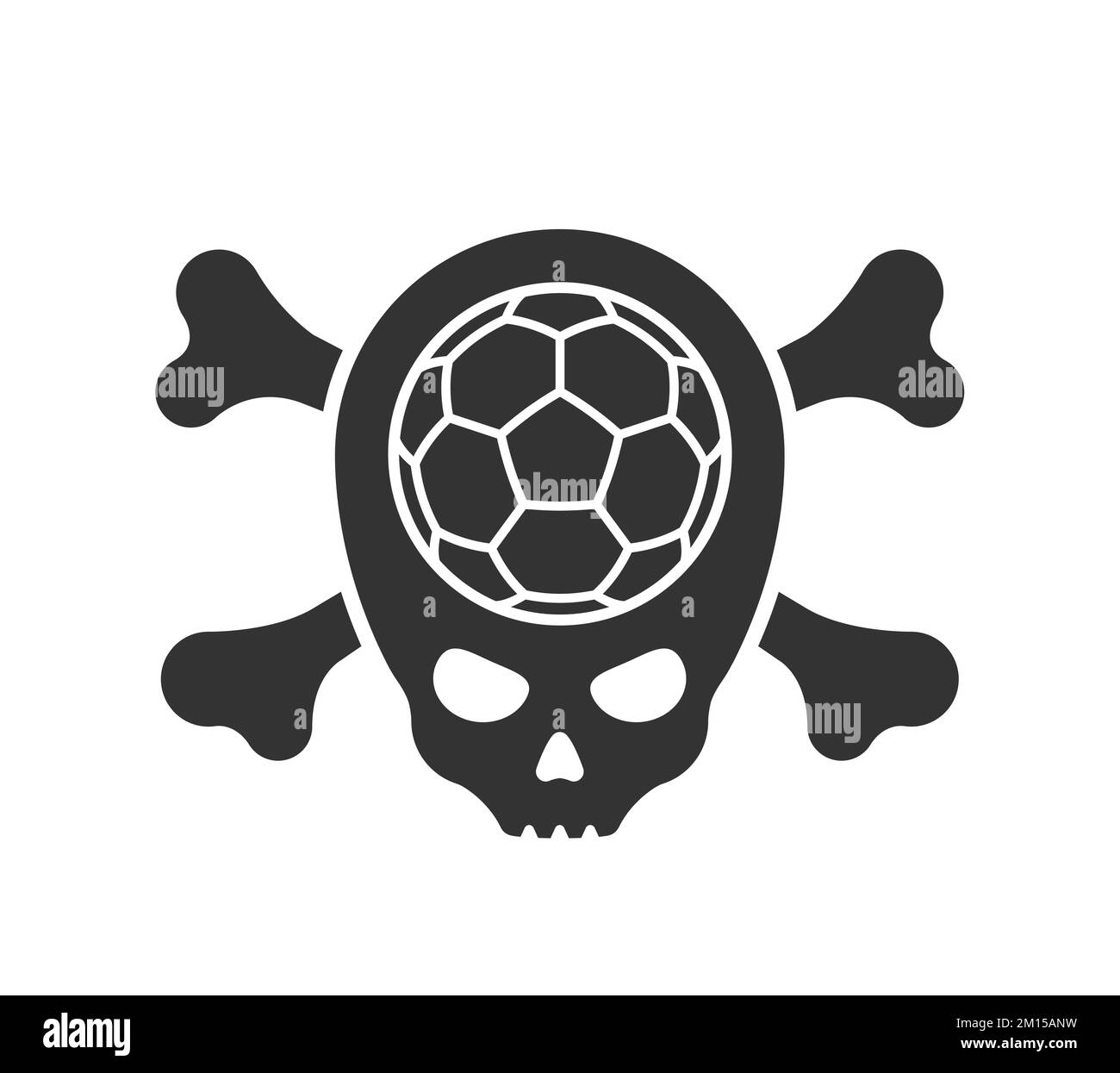 Human skull football design illustration Black and White Stock Photos ...