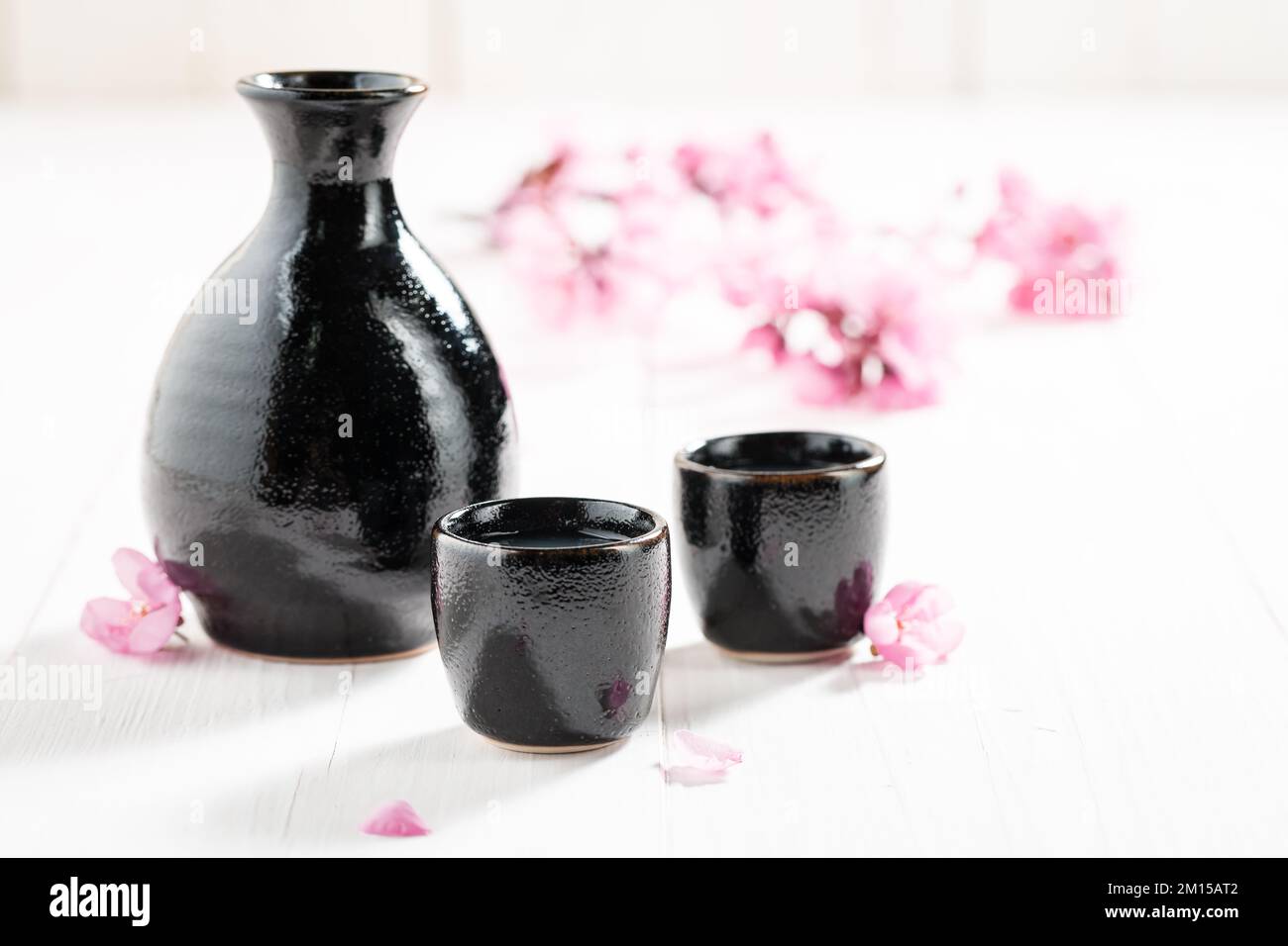 Unique Japanese sake as an ancient tradition. Method of serving alcohol ...