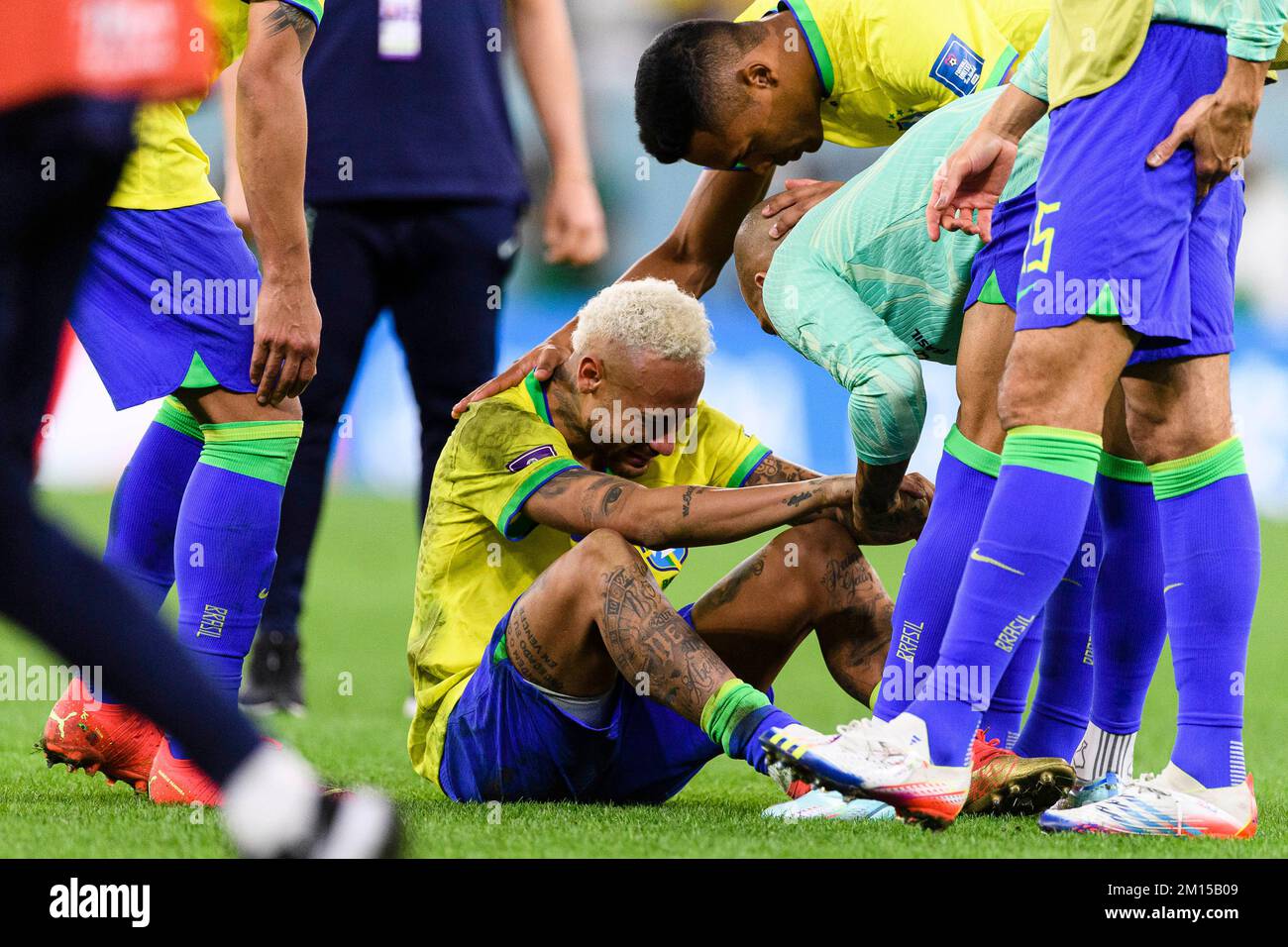 Doha, Qatar. 09th Dec, 2022. Education City Stadium Neymar crying after ...