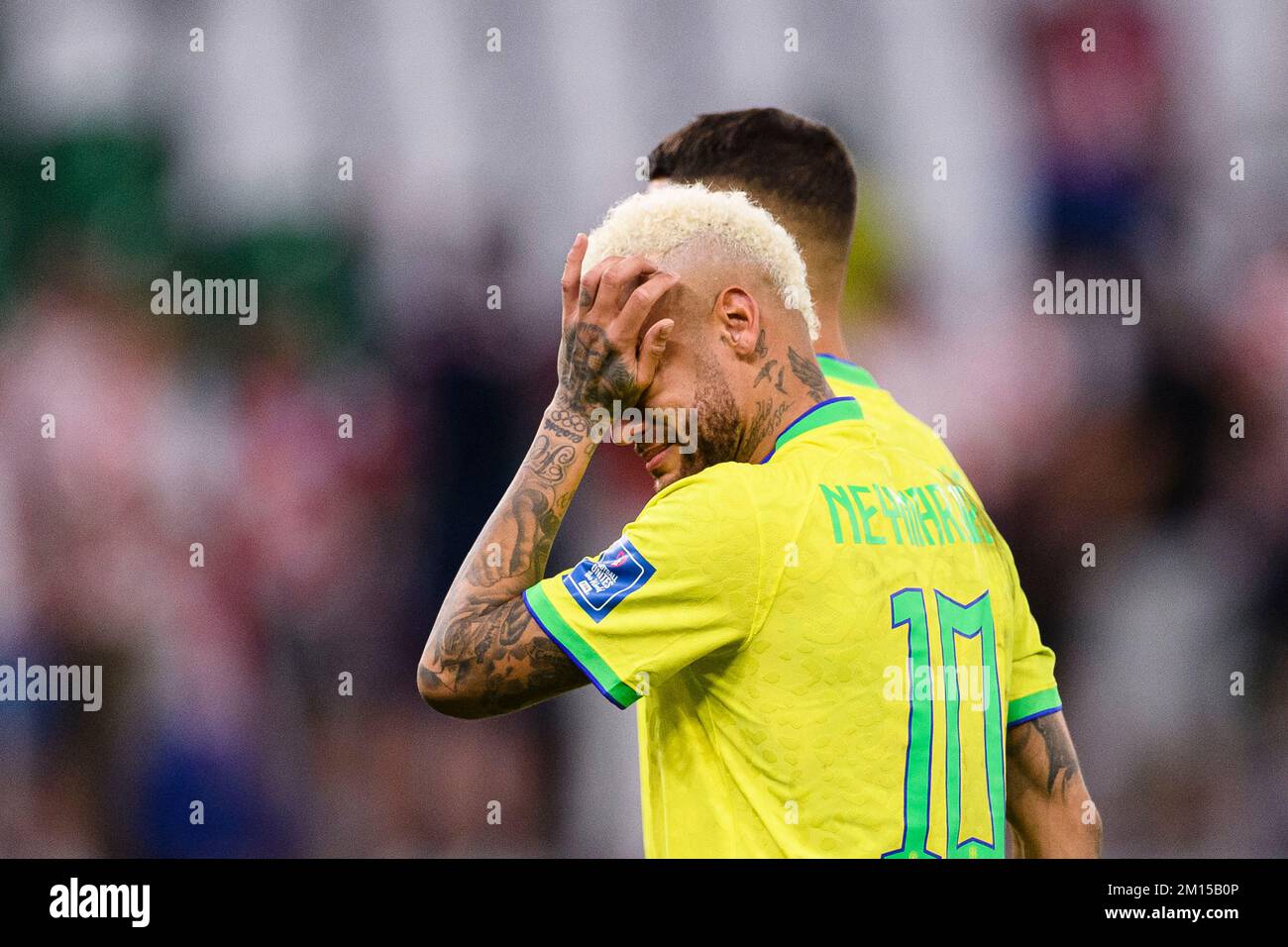 Doha, Qatar. 09th Dec, 2022. Education City Stadium Neymar crying after ...