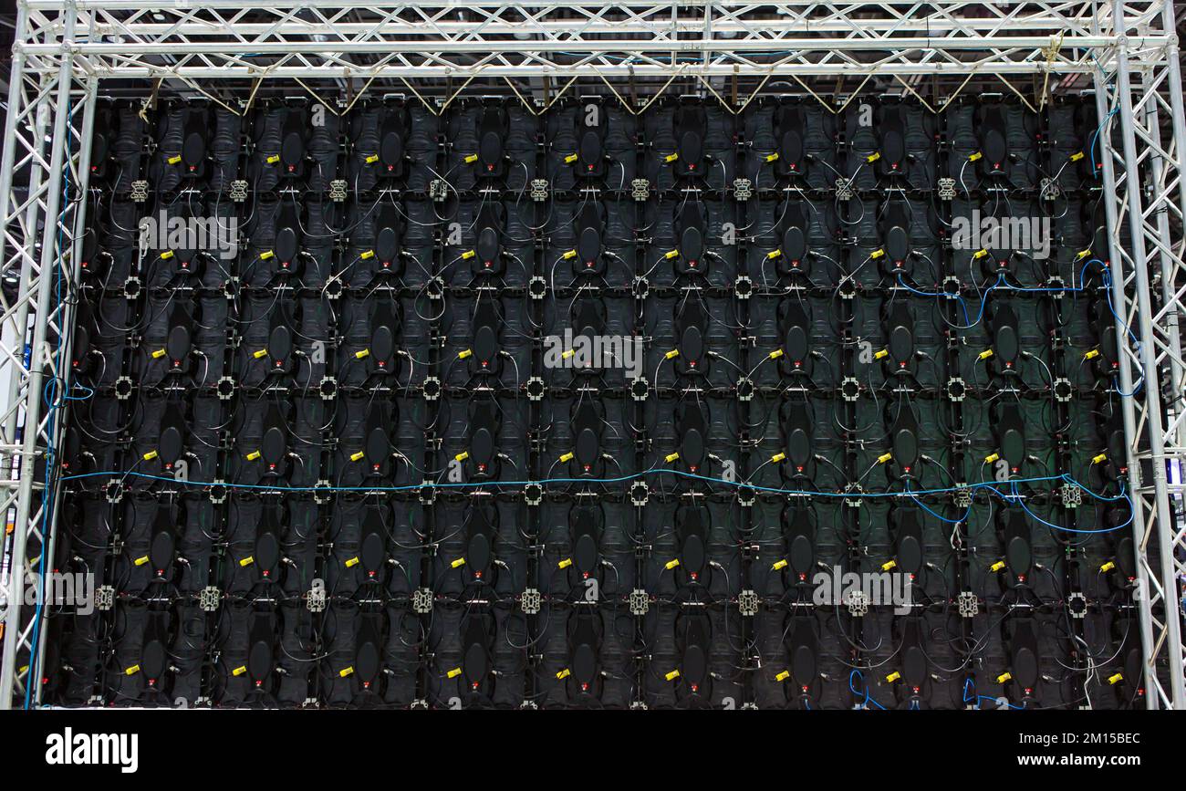 Rear of concert stage LED display. Back view of high resolution LED ...