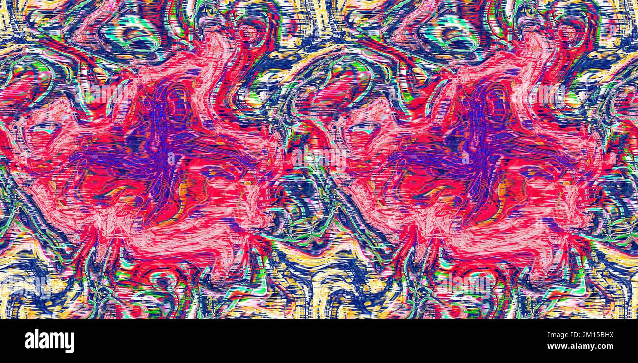 Vibrant pink distortion border. Bright colorful kitsch banner for fluid ...