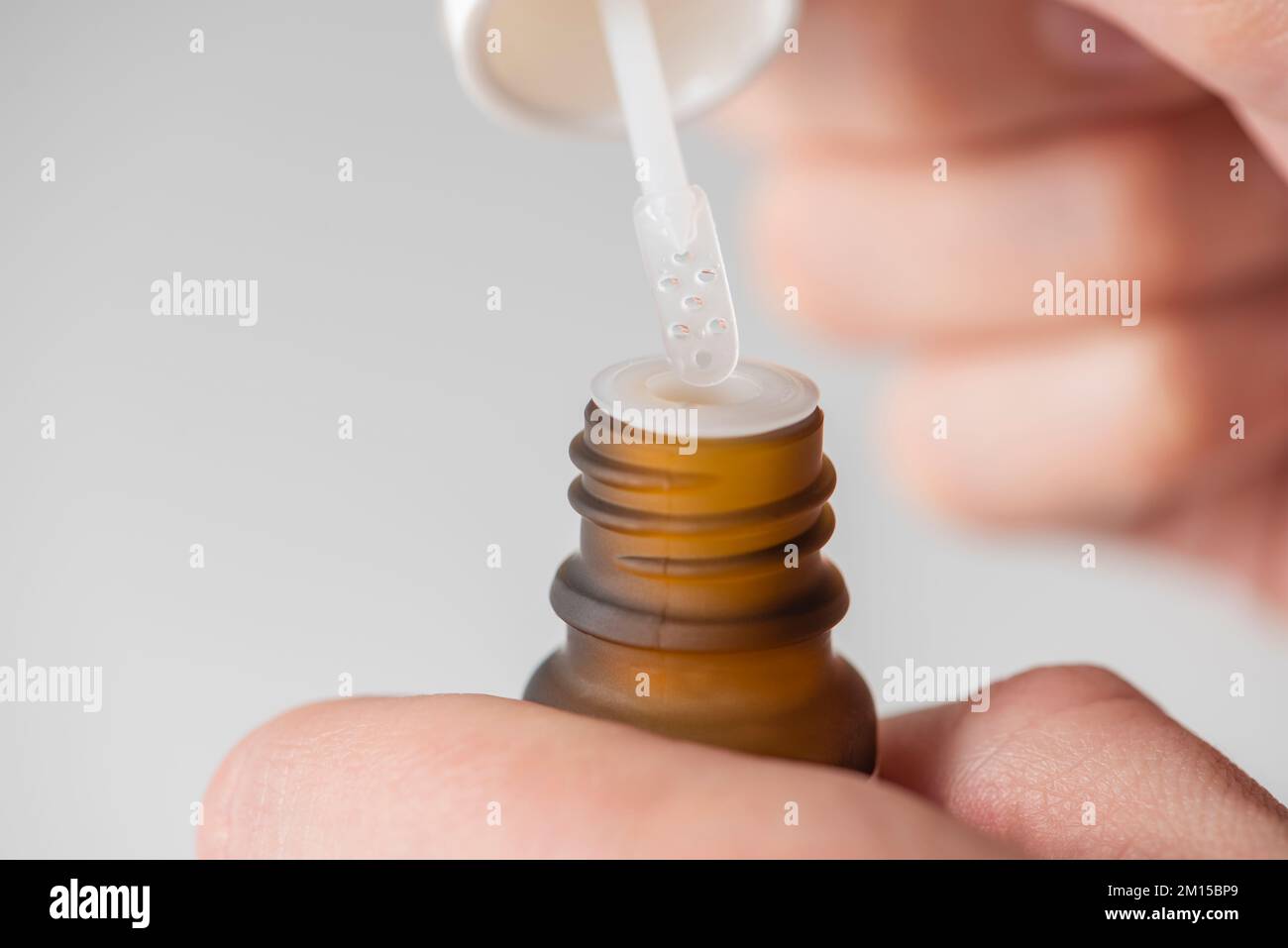 Cure for warts. Bottle with medicine for the treatment of warts in the ...