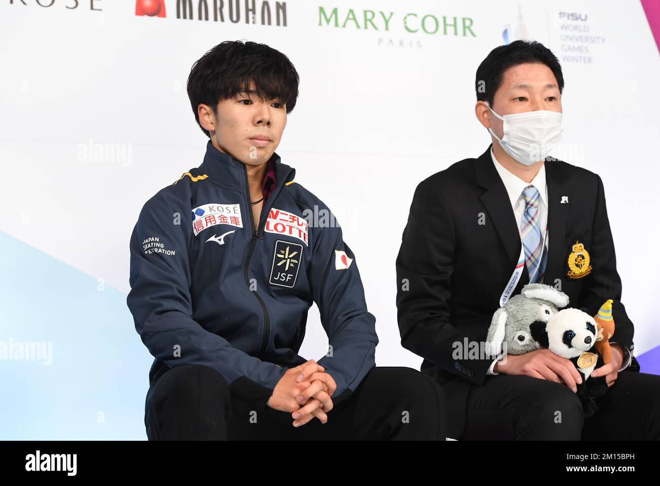 Shun SATO (JPN), at Kiss & Cry, during Senior Men Free Skating, at the ...