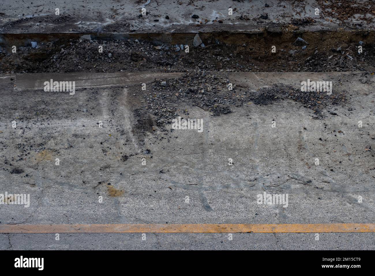 Concrete rubble in a ditch on a construction site Stock Photo - Alamy