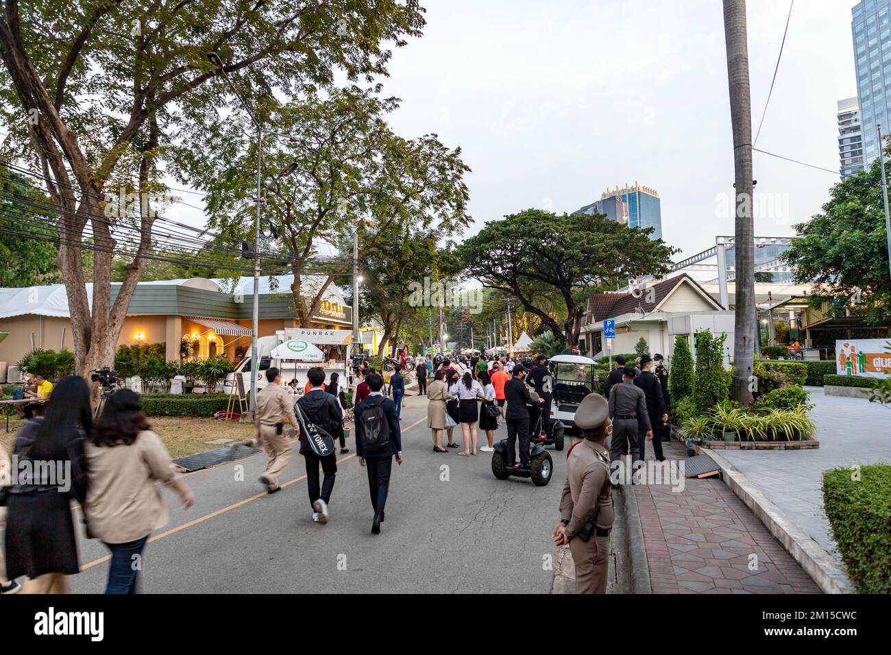 Bangkok, Thailand - Dec 8, 2022 : Security guards at the Red Cross fair ...