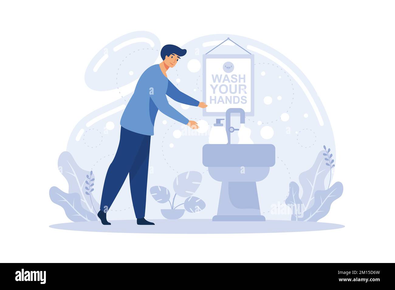 Covid19 outbreak. Stay at home, wash your hands, keep distance, hand ...