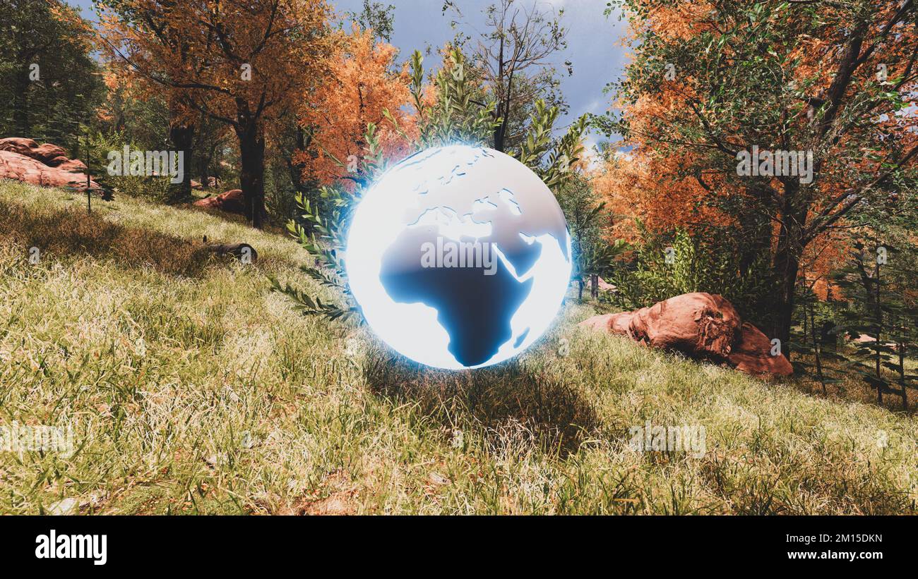 3D Render Background to ecology and sustainable development ...