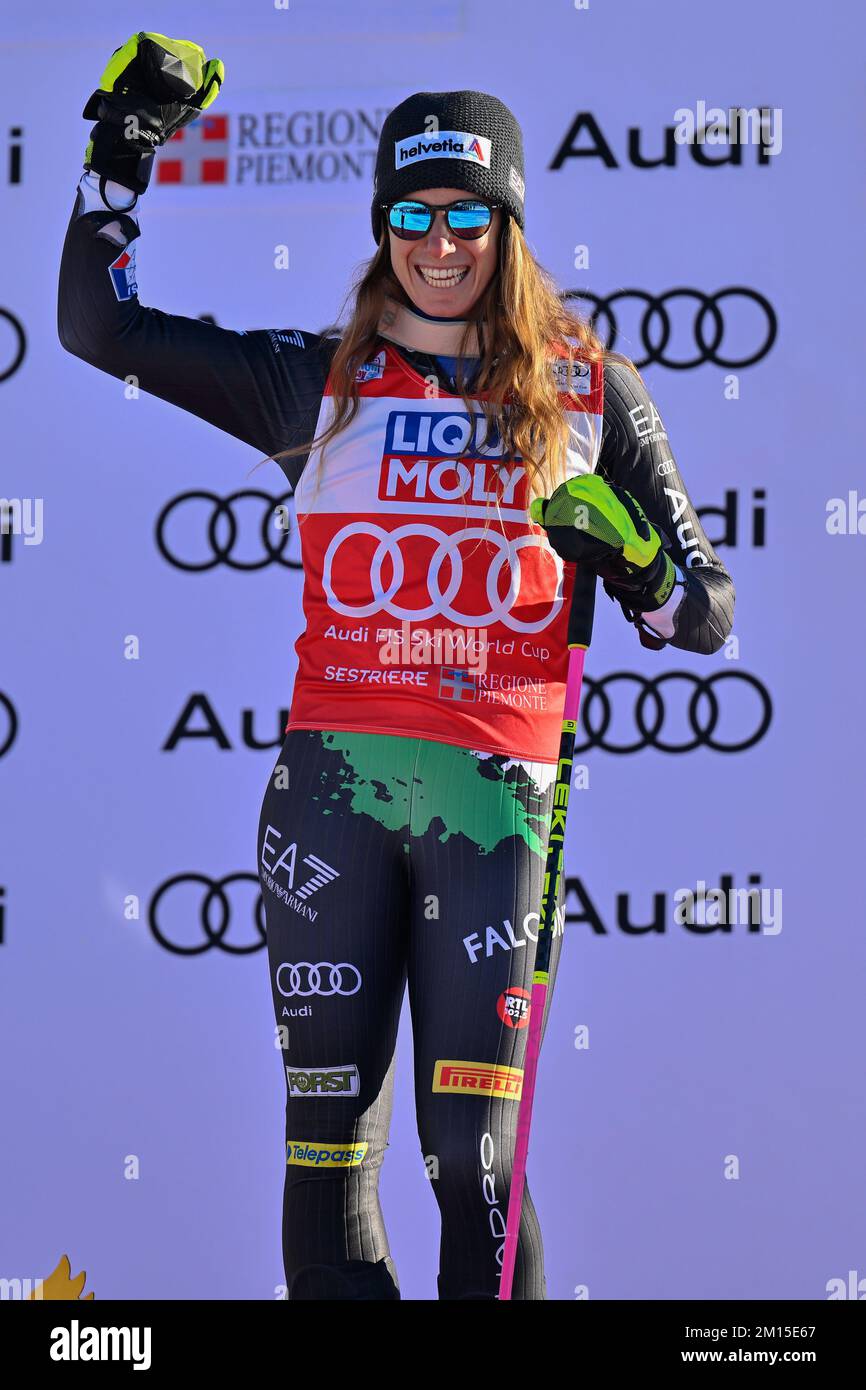 Sestriere, Italy. 10th Dec, 2022. Marta Bassino (Italy), winner during ...