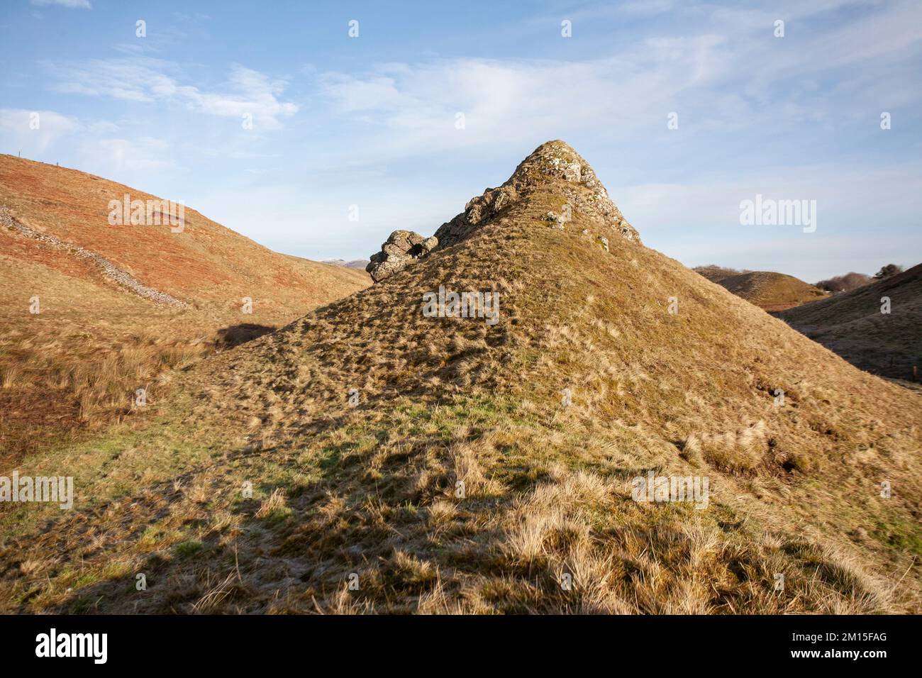 Meltwater channels at Carlops in the Pentland Hills, Scotland Stock ...