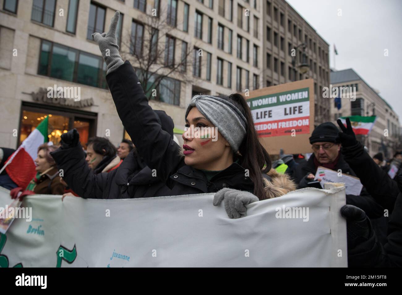 Berlin, Germany. 10th Dec, 2022. Many protesters in Berlin gathered for ...