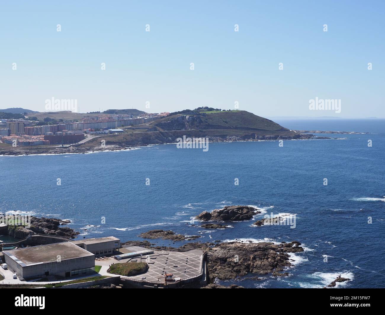 Gulf at european A Coruna city at Galicia district of Spain, clear blue ...
