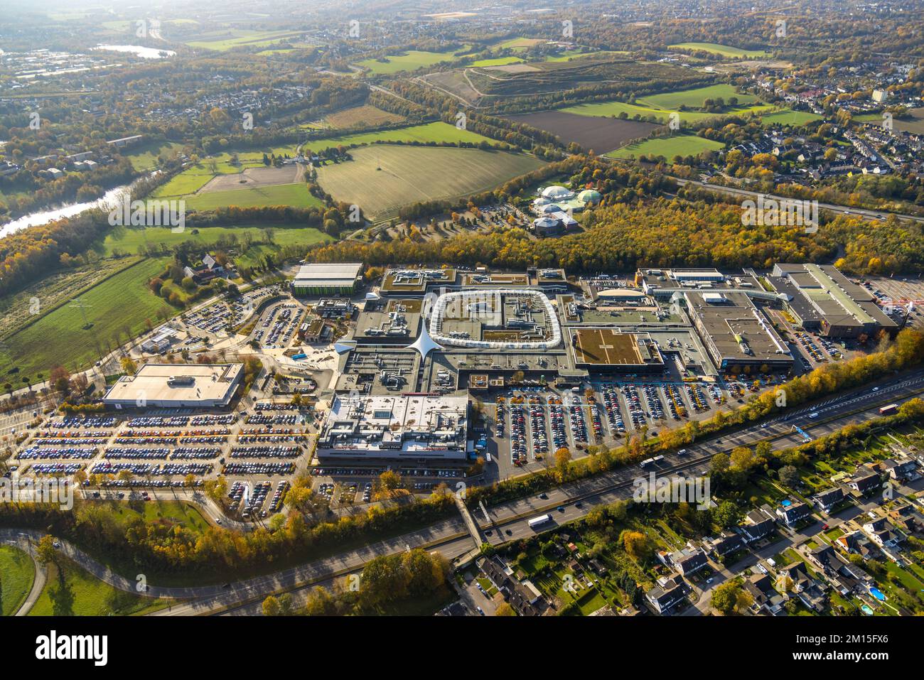 Aerial view, Ruhr Park shopping center in Harpen district in Bochum ...