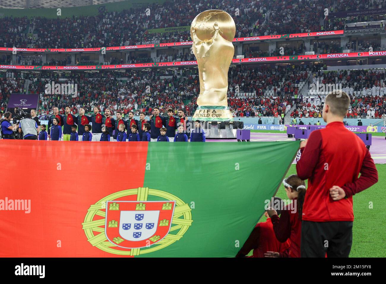 Doha, Qatar. 10th Dec, 2022. Starting players of Portugal line up ...