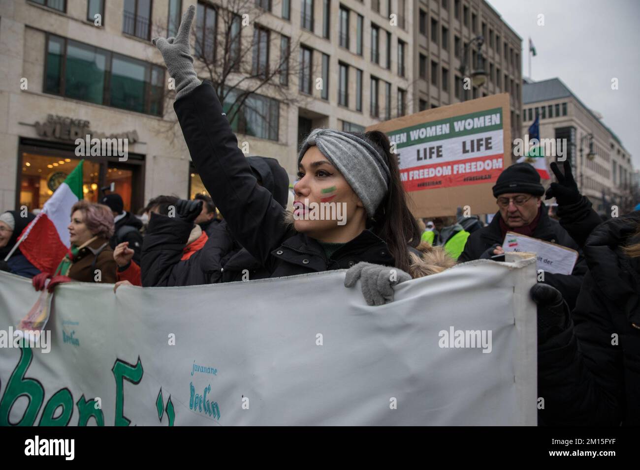 Berlin, Germany. 10th Dec, 2022. Many protesters in Berlin gathered for ...