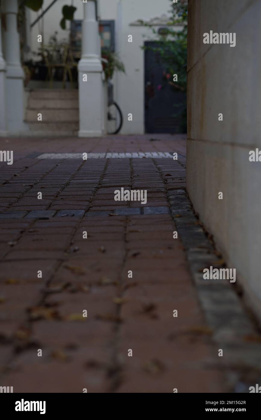 The gap between buildings Narrow pathway in tel aviv street Stock Photo ...