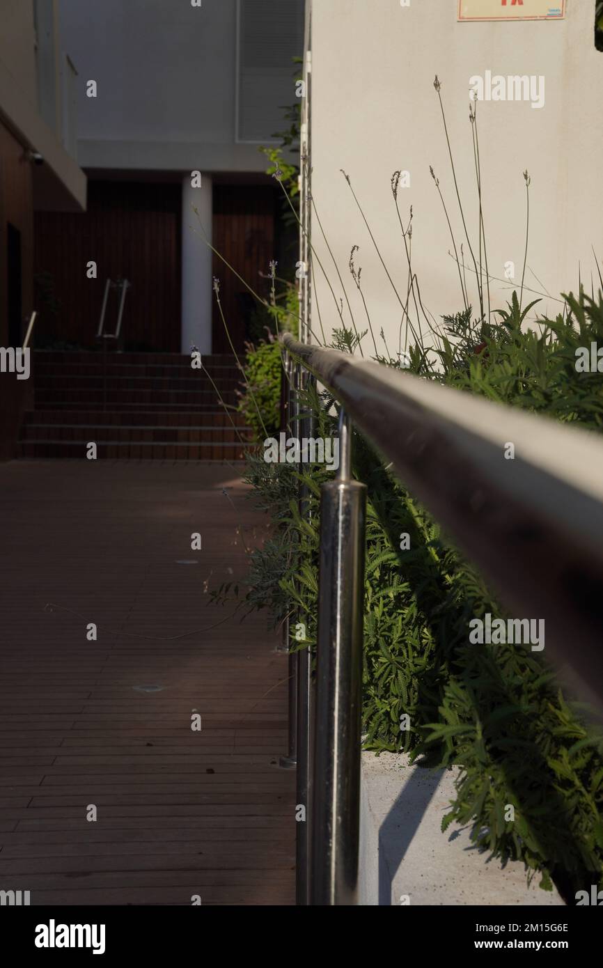 The gap between buildings Narrow pathway in tel aviv street Stock Photo ...