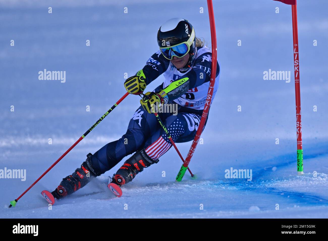 Sestriere, Italy. 10th Dec, 2022. Paula Moltzan (USA) during the alpine ...