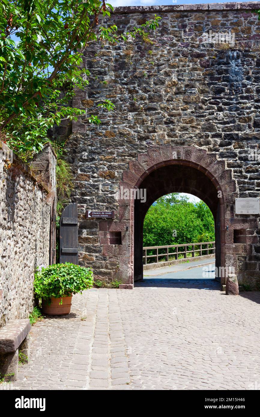 The historic Porte Saint-Jacques along the Way of St. James, Saint Jean ...